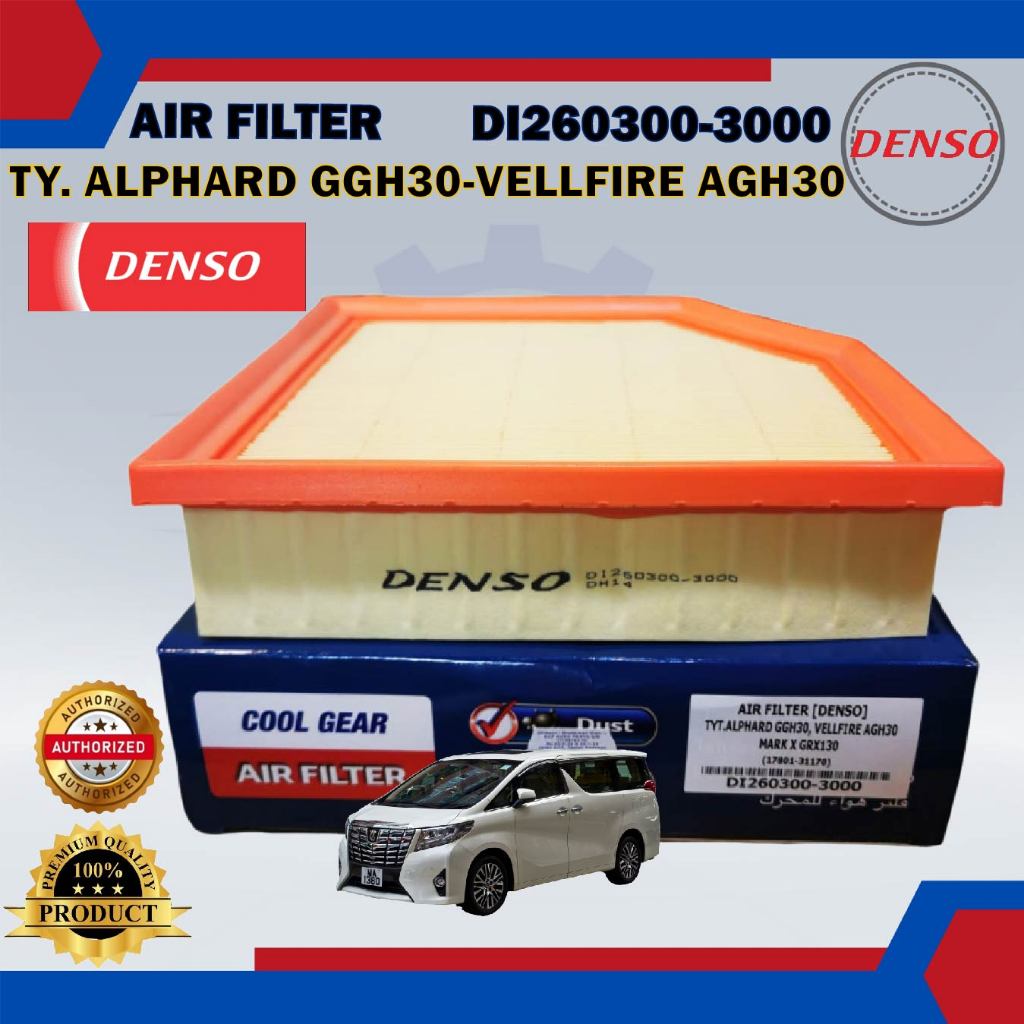 Air Filter-Toyota Alphard GGH30-Vellfire AGH30-Mark X GRX130-DENSO ...