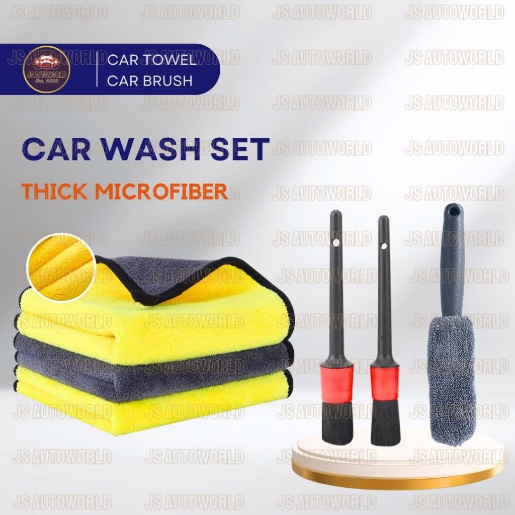 Car Wash Set Cleaning Kit Car Wash Towel Car Wash Brush Berus Cuci ...