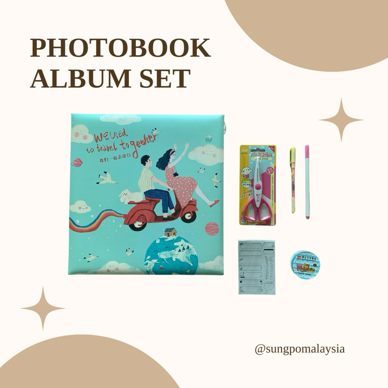 SUNGPO Photobook Album Set Album fotografi set Including Sticker Scissors and pen | Shopee Malaysia