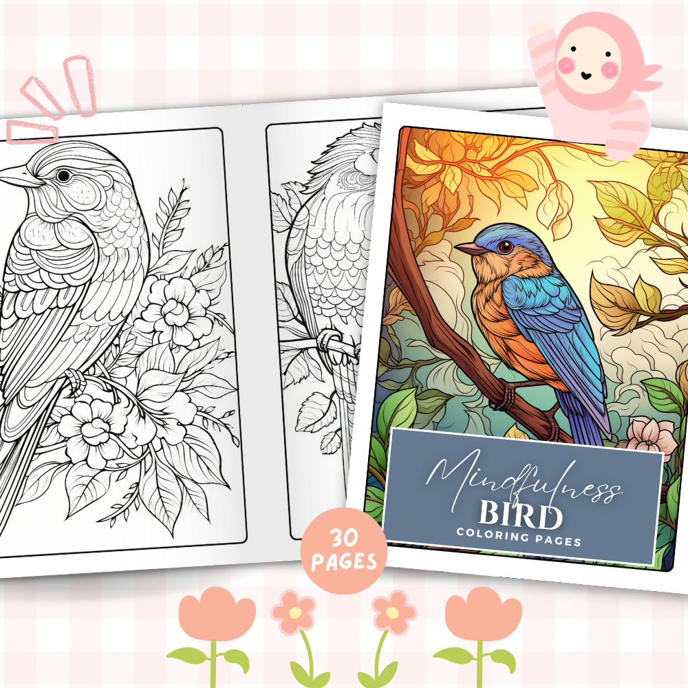 [Kertas Mewarna] Mindfulness Bird Coloring Pages, 30 Pages Coloring ...