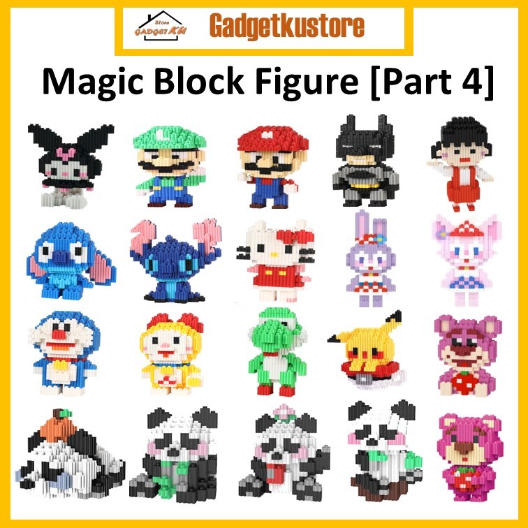[PART4] [DIY] 3D Micro Magic Block MARIO PIKACHU STITCH Figure Diamond ...