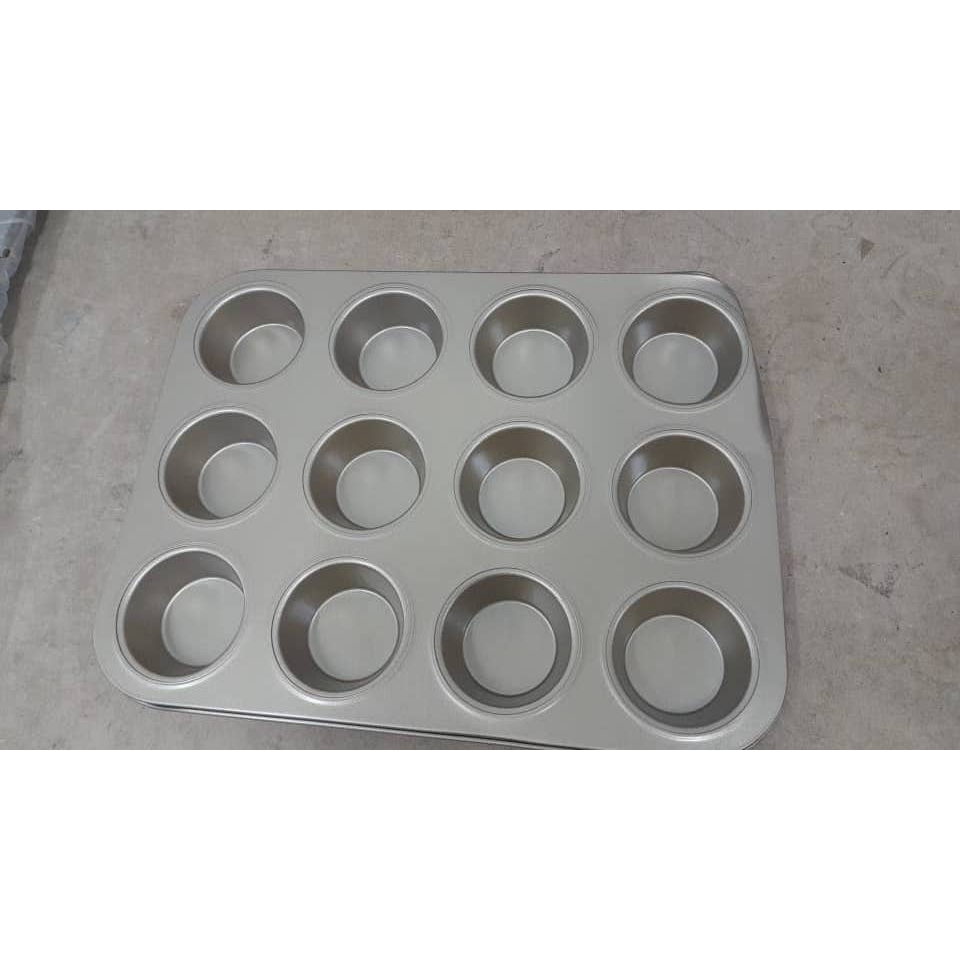 Black Gold Colour Bakeware Cake Mould 6/12 Holes Non-Stick Mini Muffin ...