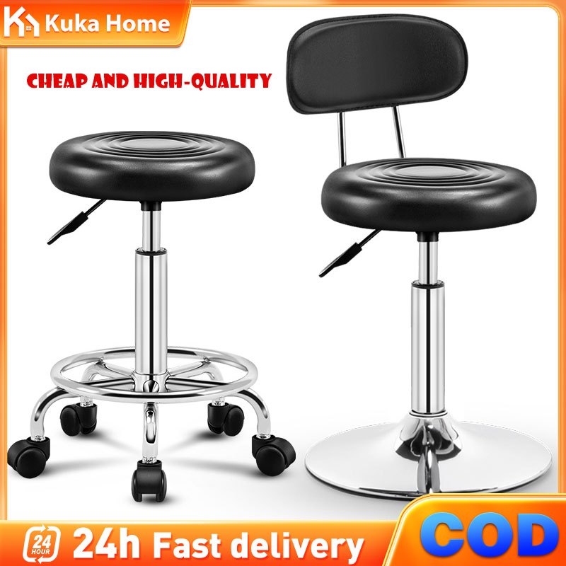 ️Besi Kursi Swivel Chair Coffee Bar Counter Salon Chair Backrest ...