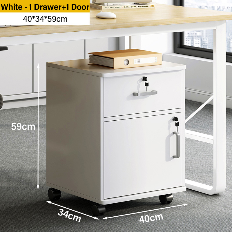 🔒Almari Fail Kabinet Office File Cabinet Wooden Cabinet With Lock Wheel ...