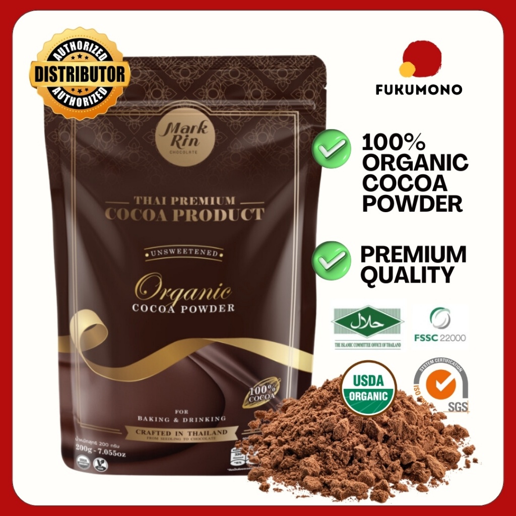 MARKRIN PREMIUM 100% ORGANIC COCOA POWDER [200GM] HALAL|SUPERFOOD|LOW ...