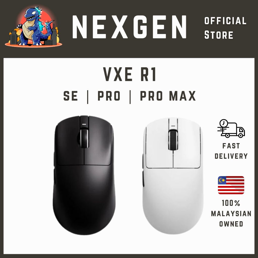 [READY STOCK] VXE R1 SE+ / R1 / PRO / PRO MAX | Dragonfly 4000 Hz Gaming Mouse 49G PAW3395 ...