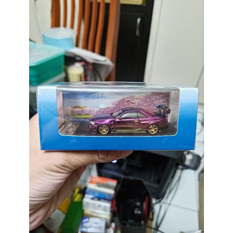 Fuji Skyline GT-R R34 Nismo Z-Tune High Wing Magic Purple Green | Shopee Malaysia