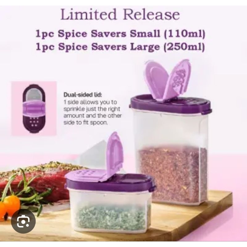 TUPPERWARE MODULAR SPICE SAVER SET (1 PCS 110ml + 1 PCS 250ml) | Shopee ...
