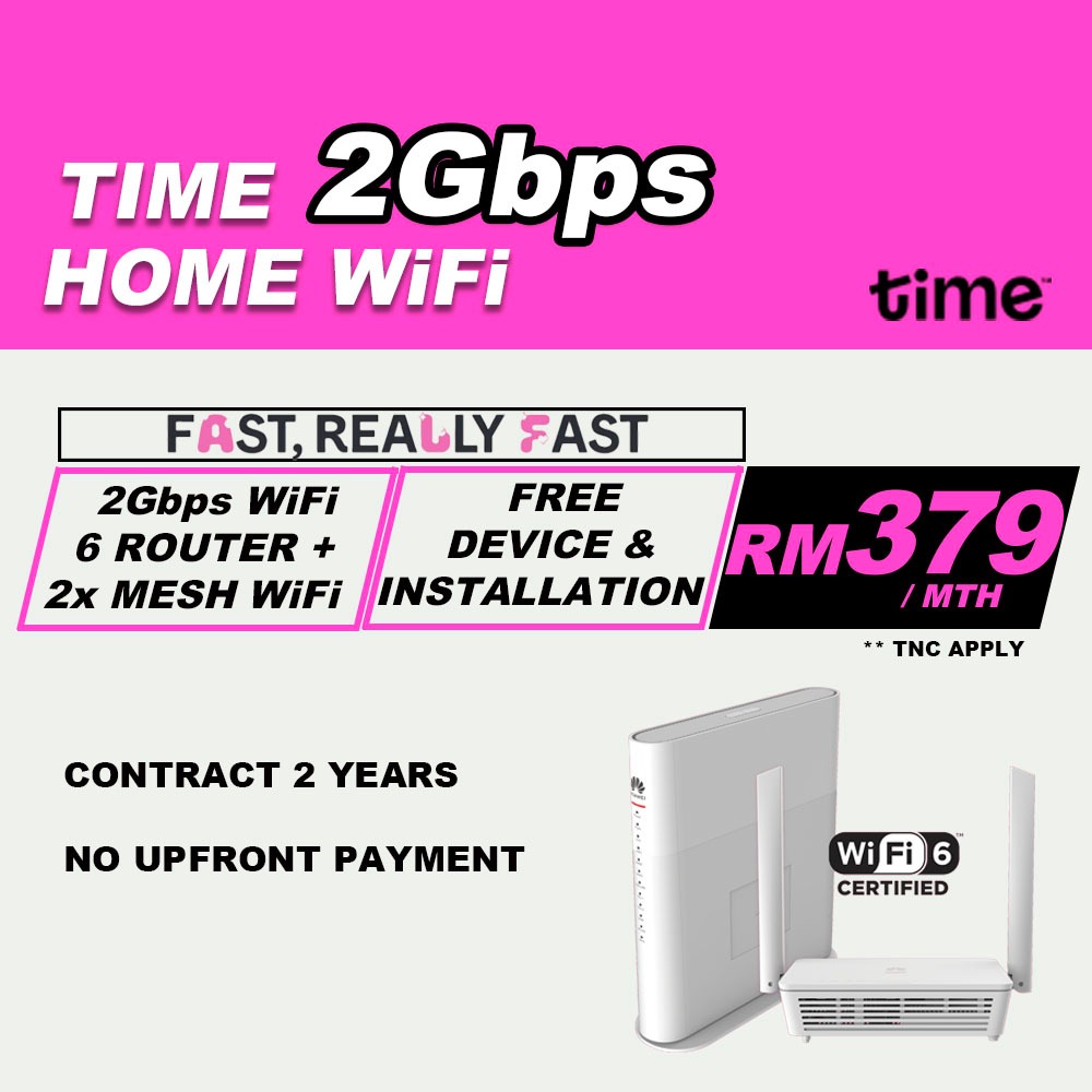 TIME HOME WIFI BROADBAND PLAN 2Gbps | Shopee Malaysia