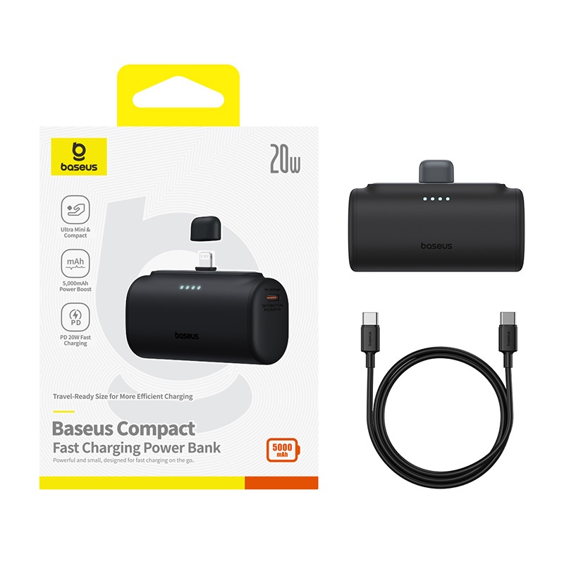 Baseus 20W Mini Power Bank 5000mAh Type C Fast Charging External Battery For iPhone15 Android ...
