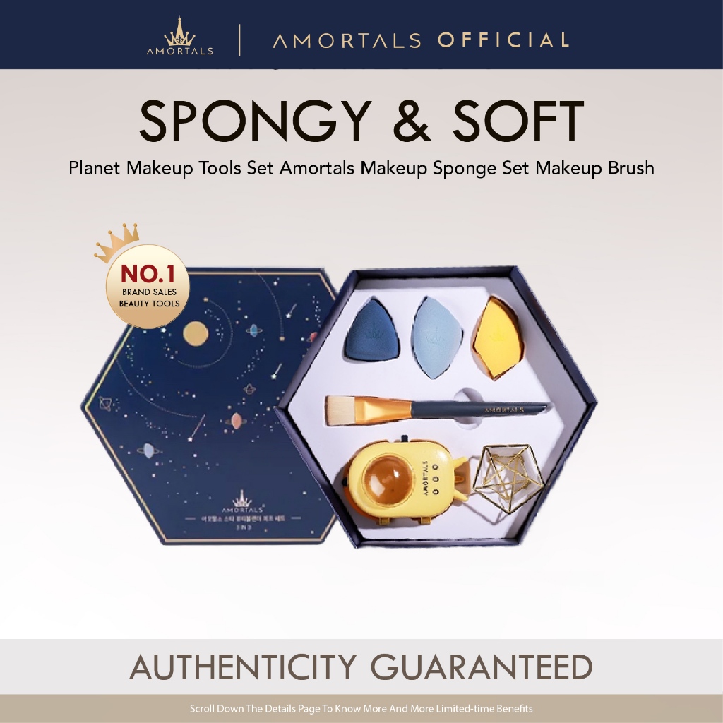 AMORTALS Planet Makeup Tools Set (EXP0924)尔木萄美妆蛋礼盒不吃粉扑柔软化妆套盒 | Shopee ...
