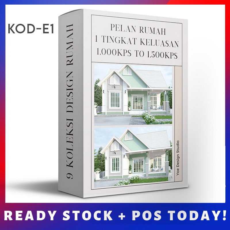 PLAN RUMAH KOD-E1 BERKELUASAN 1,000kps To 1,500kps | PLAN RUMAH 3 BILIK ...