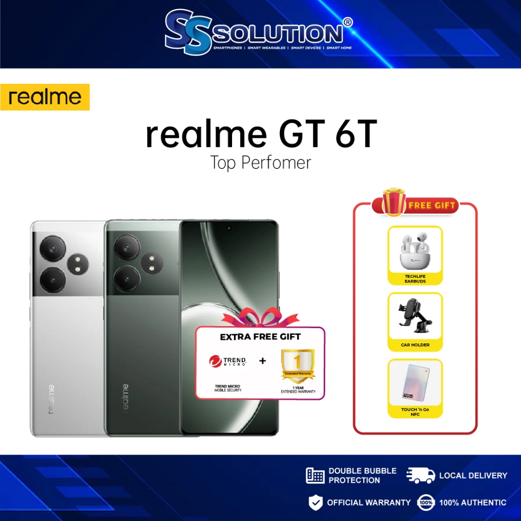 Realme GT 6T (12GB+256GB) 6.78"inches Snapdragon® 7+ Gen 3 I 6000nit Ultra Bright Display I ...