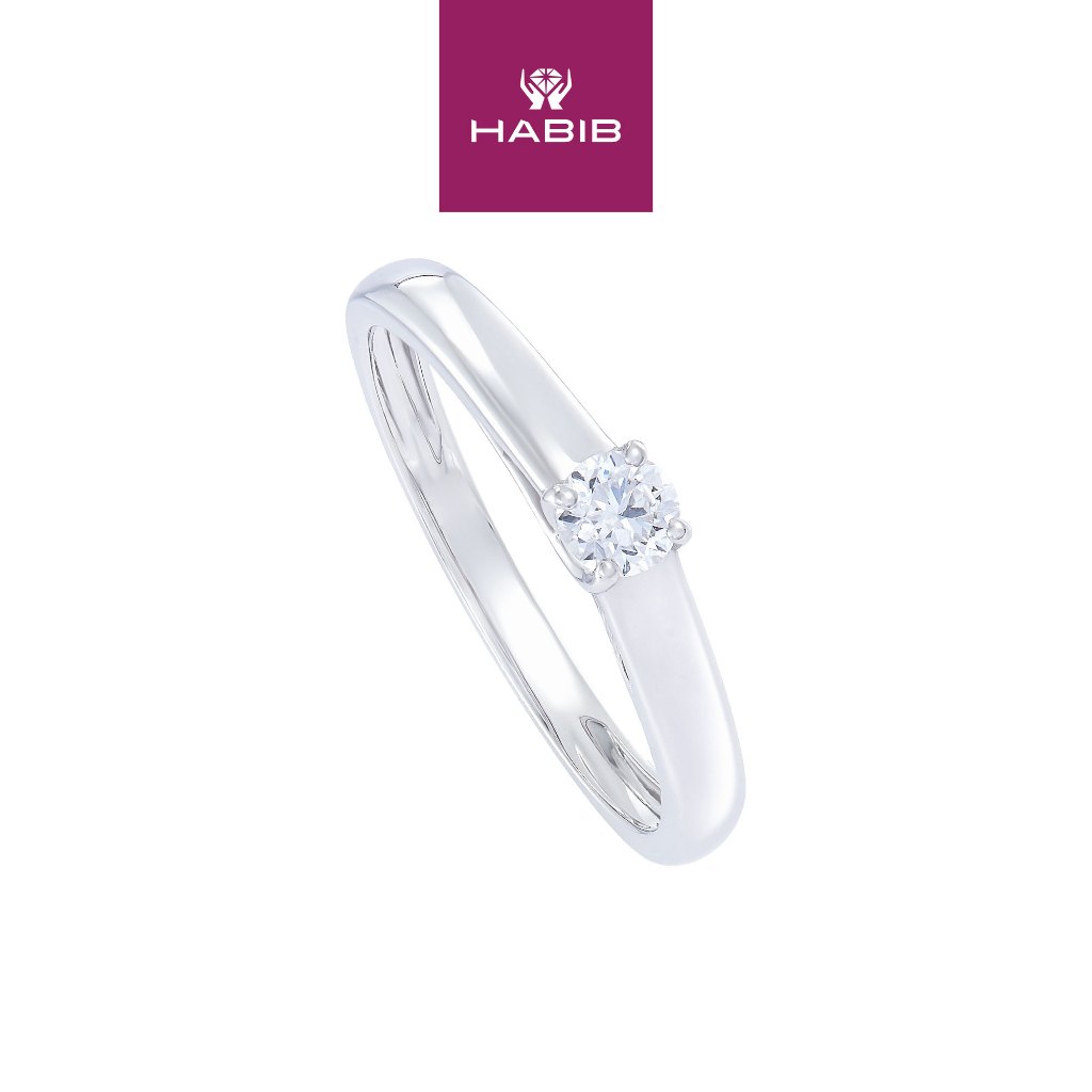 HABIB Diamond Ring in 750/18K White Gold 006091020-0.15 | Shopee Malaysia
