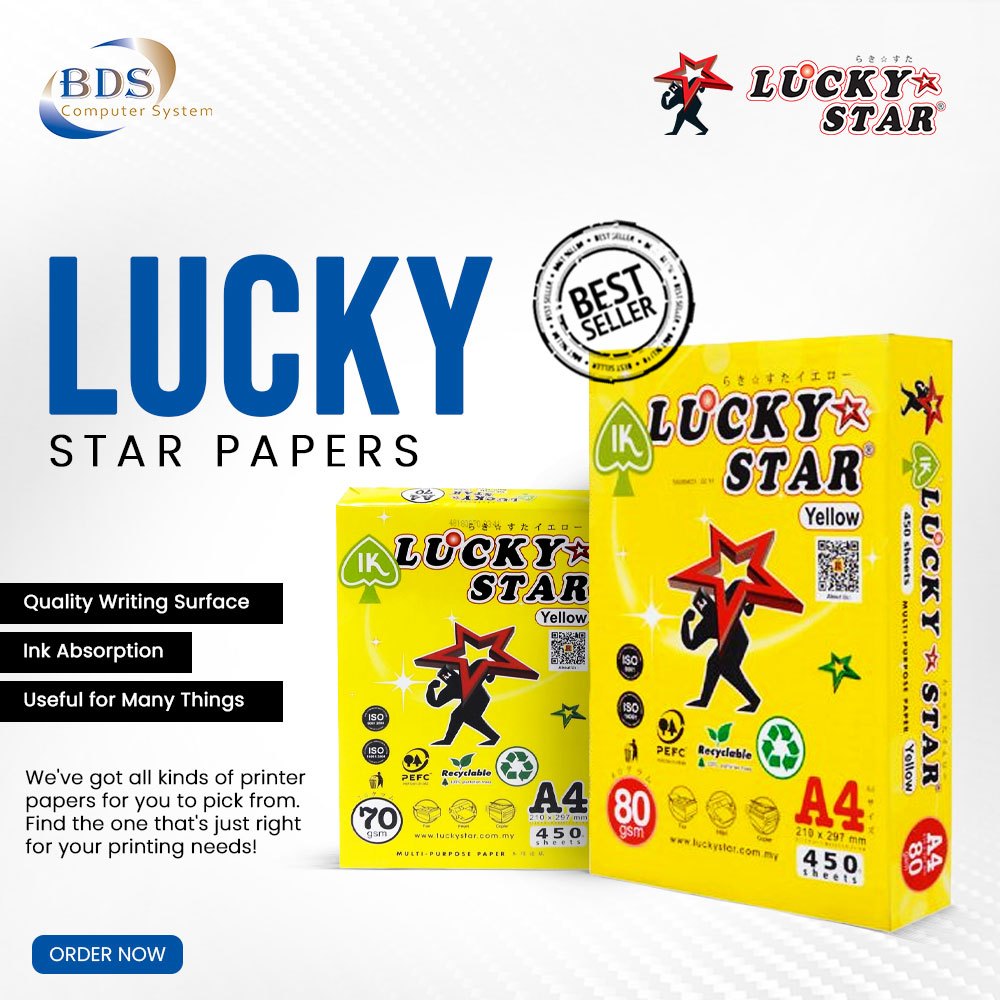 IK Lucky Star 70g,80g A4 Paper - 450's | Shopee Malaysia