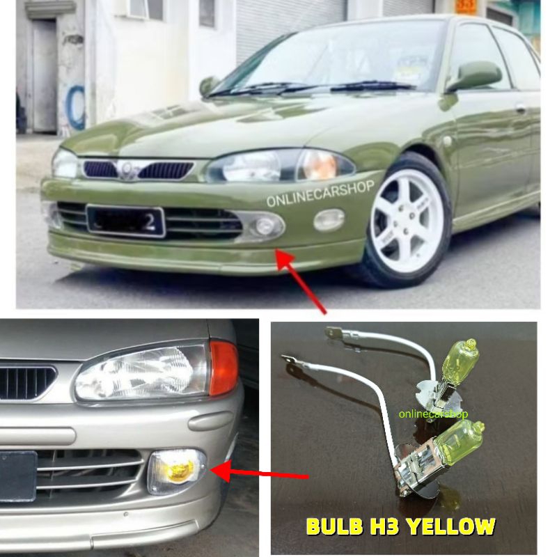 Proton Wira Fog Lamp Bulb Sport Light Bulb H3 Yellow Mentol Kuning 2pcs ...