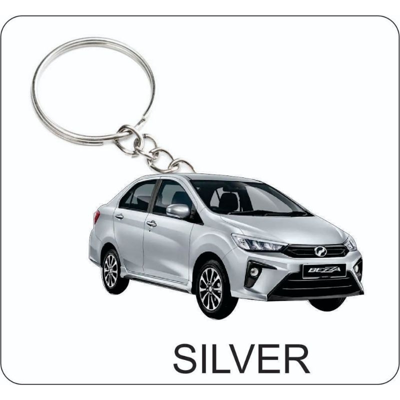 Perodua Bezza silver keychain 2d | Shopee Malaysia