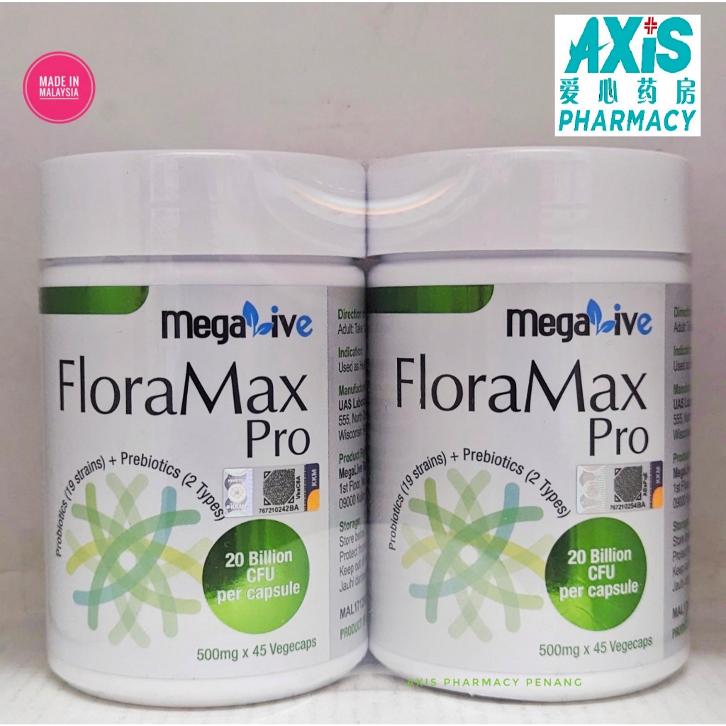 Megalive FloraMax Pro Vegecaps 45+45's Capsules Probiotics (19 Strains ...
