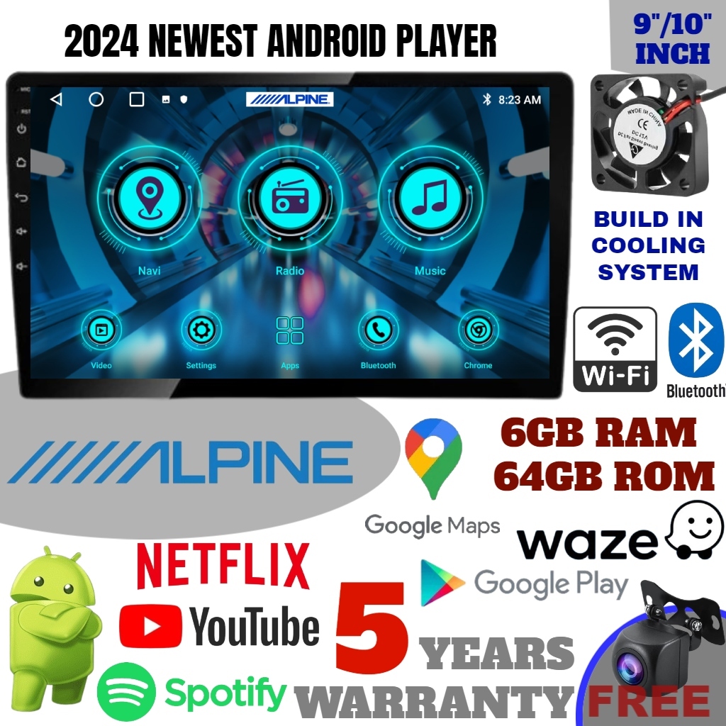 [6GB RAM+64GB ROM]2024 Newest Alpine Style Android Player 9"10" inch ...