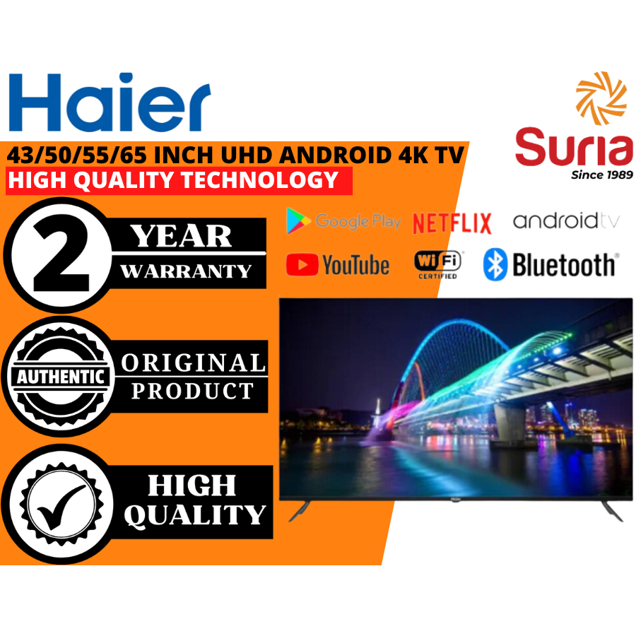(Free Delivery Kedah,Penang & Perlis)Haier 43 Inch 4K Smart Android UHD LED TV H43K800UG ...
