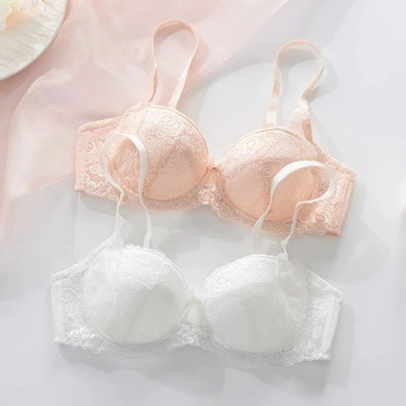 Nanoshop B Cup Contrast Lace Bras Push Up thin foam Bra comfortable and ...
