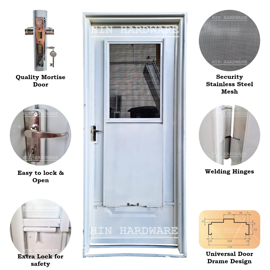 HIN [FREE SHIPPING] 130mm x 34 inch(W) x 7 Feet(H) Sliding Mesh Metal ...