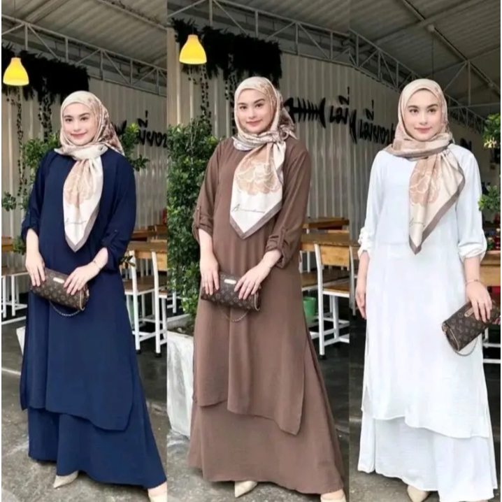 New Bella Baju Muslimah Fashoin Women Clothing Set Skirt Ironless ...