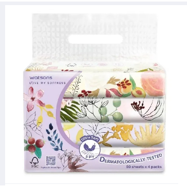 WATSONS PEK TISU LOVE MY SOFTNESS TRAVEL TISSUE FACIAL TISSUE (50'S X ...