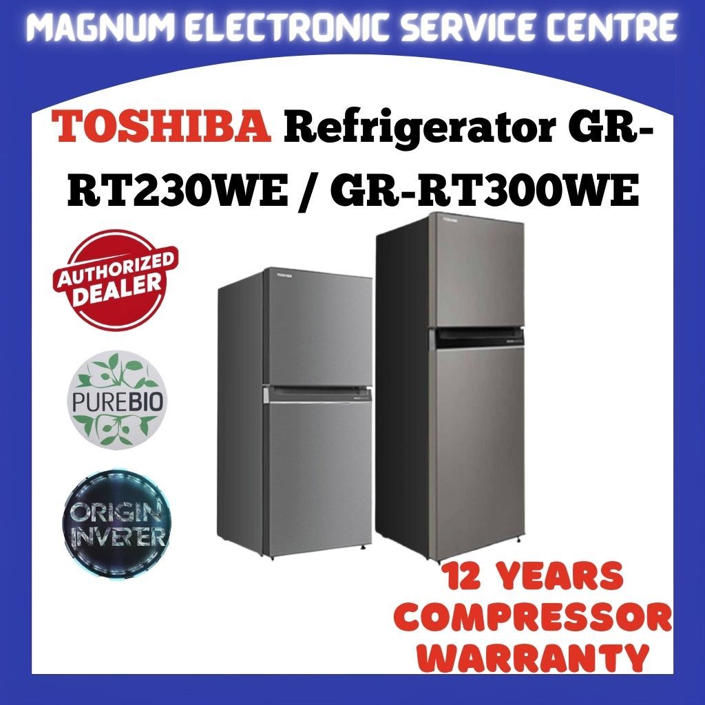 Toshiba 2 Doors Inverter Refrigerator 220L / 270L GR-RT230WE / GR ...