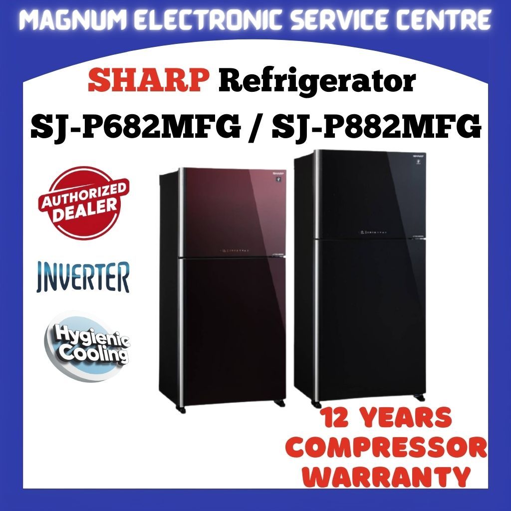 SHARP 610L / 720L J-TECH Inverter Pelican Refrigerator SJ-P682MFG-M ...