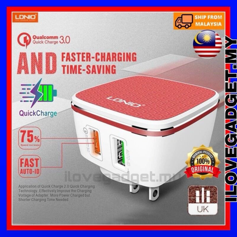 Ldnio A2405Q A201 30W Super Fast Charger AutoID Auto Cut-Off UK Plug ...