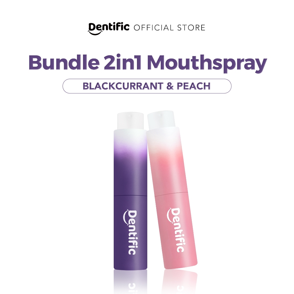 Dentific Bad Breath Go Away Mouth Spray - Blackcurrant & Peach (2 Pcs ...