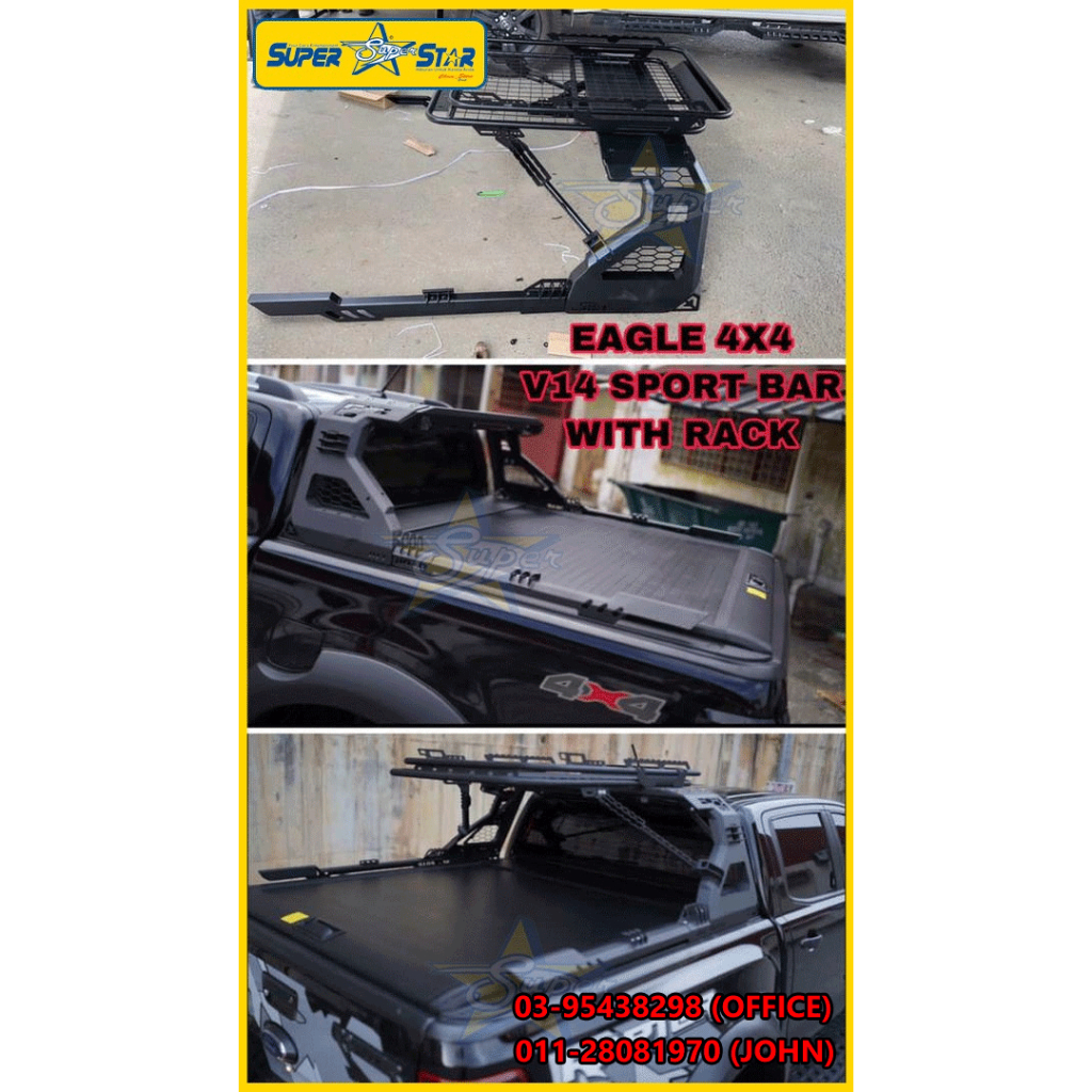 Eagle v14 Roll Bar With Led Sport Light Brake Lamp Hilux Vigo Revo ...