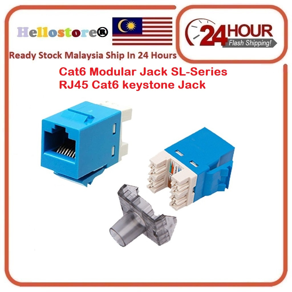 Cat6 Modular Jack SL-Series RJ45 Cat6 keystone Jack Black | Shopee Malaysia