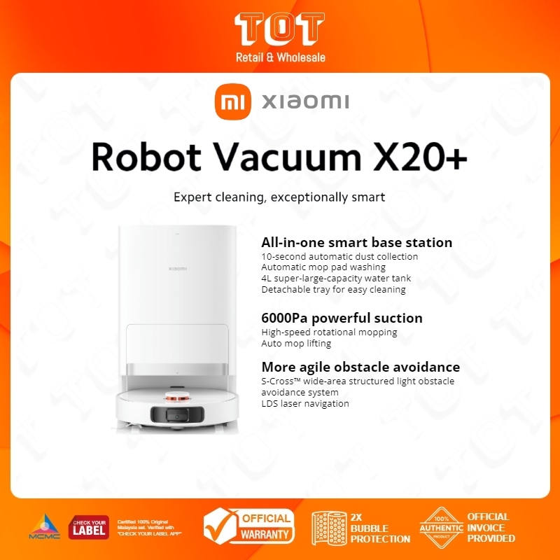 XIAOMI Robot Vacuum X20+ l 6000Pa powerful suction l Auto mop lifting l ...