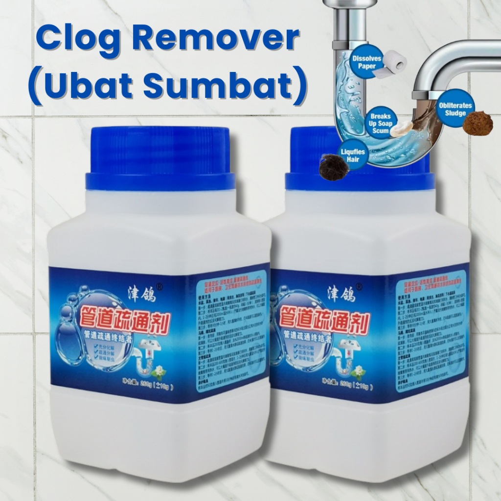 Clog Remover Pipe Drain Toilet Sink Dredge Cleaner Plunger Pump Ubat ...