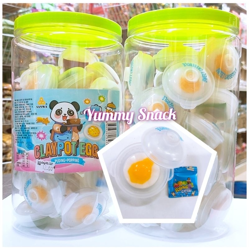 (30pieces) Claypot Poached Egg Shape Pudding Jelly Popping Candy Halal ...
