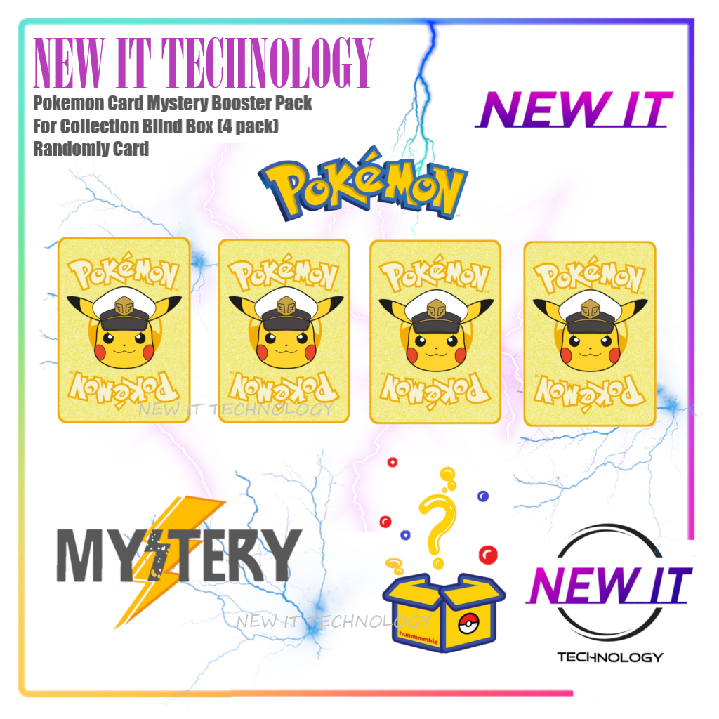 Pokemon Card Mystery Booster Pack For Collection Blind Box (4 pack ...
