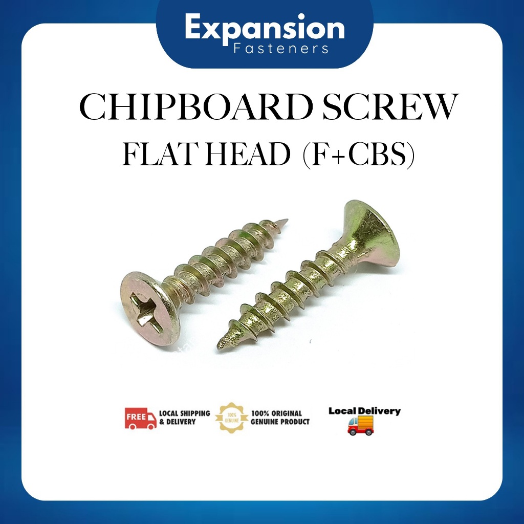 Chipboard Screw Wood Screw Sunk Flat Head Yellow Zinc Skru Kayu CSK 金螺丝 ...