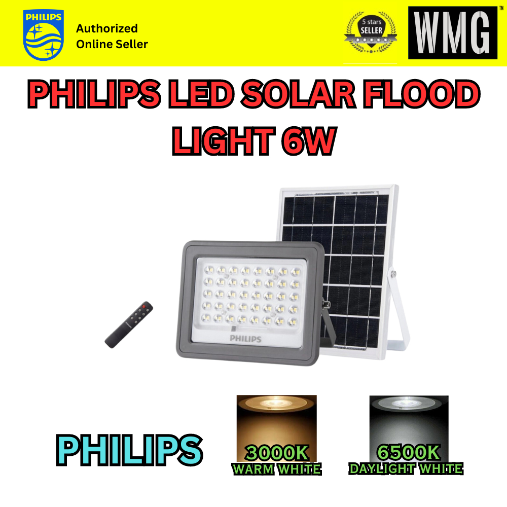 PHILIPS LED SOLAR FLOOD LIGHT 6/10W 3000K / 6500K | Shopee Malaysia