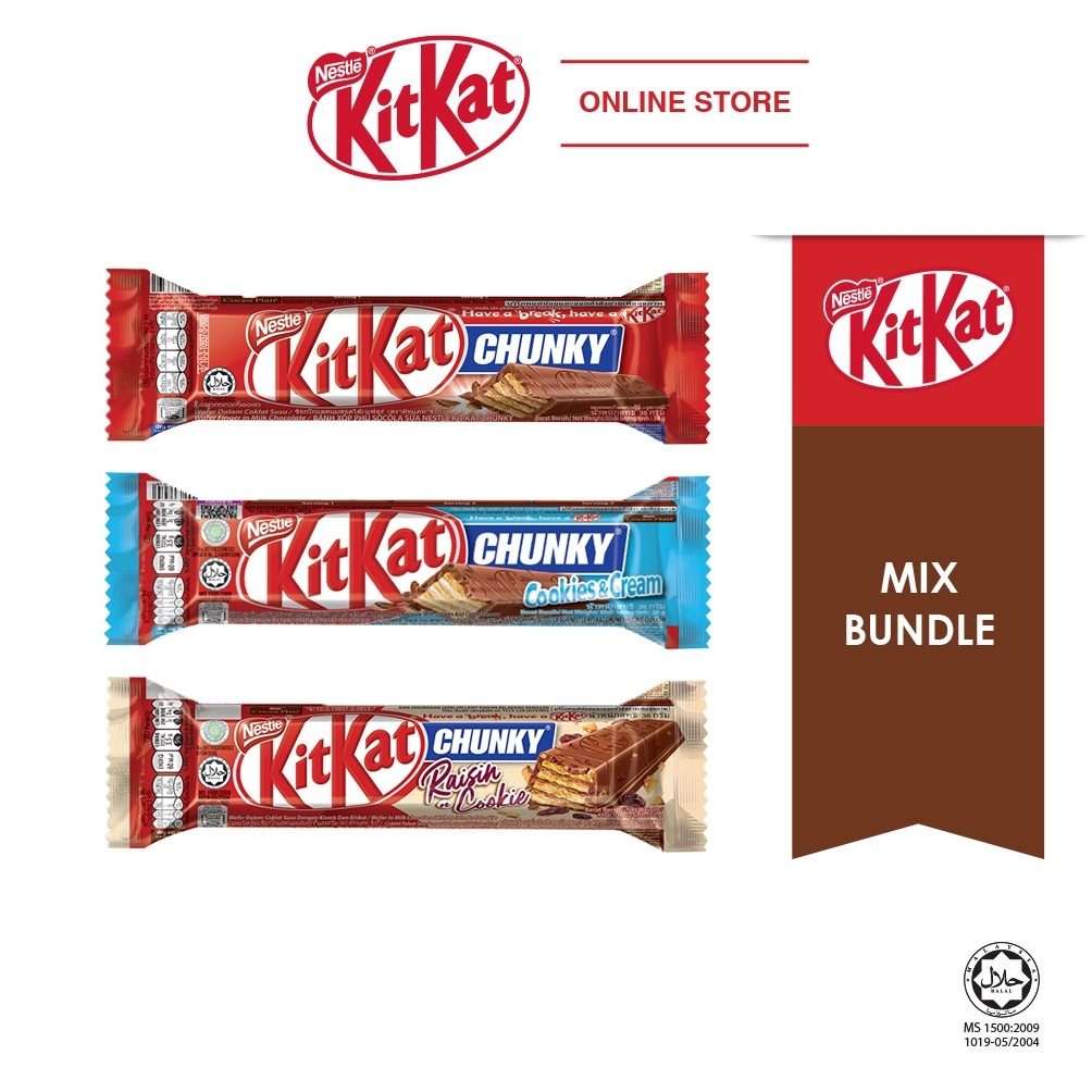 [Mix Bundle] Nestle KitKat Chunky Variety Bundle (3x38g) | Shopee Malaysia