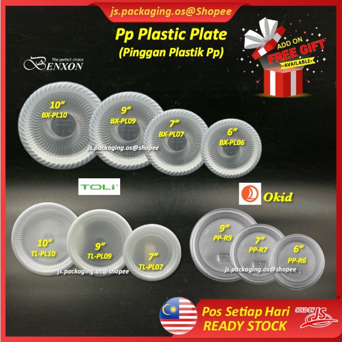PP Plate Plastic Disposable Party Plate [50Pcs] Pinggan Pakai Buang 6 ...
