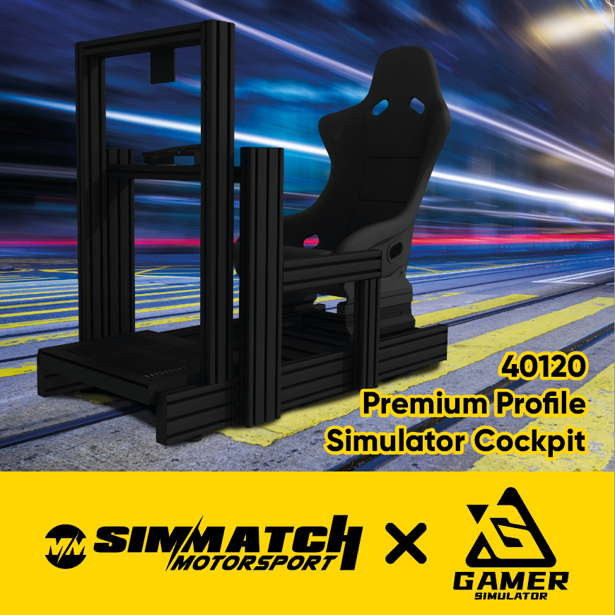 SIMMATCH RACING SIMULATOR RIG STAND 40120 / 40160 ALUMINIUM PROFILE SIM ...