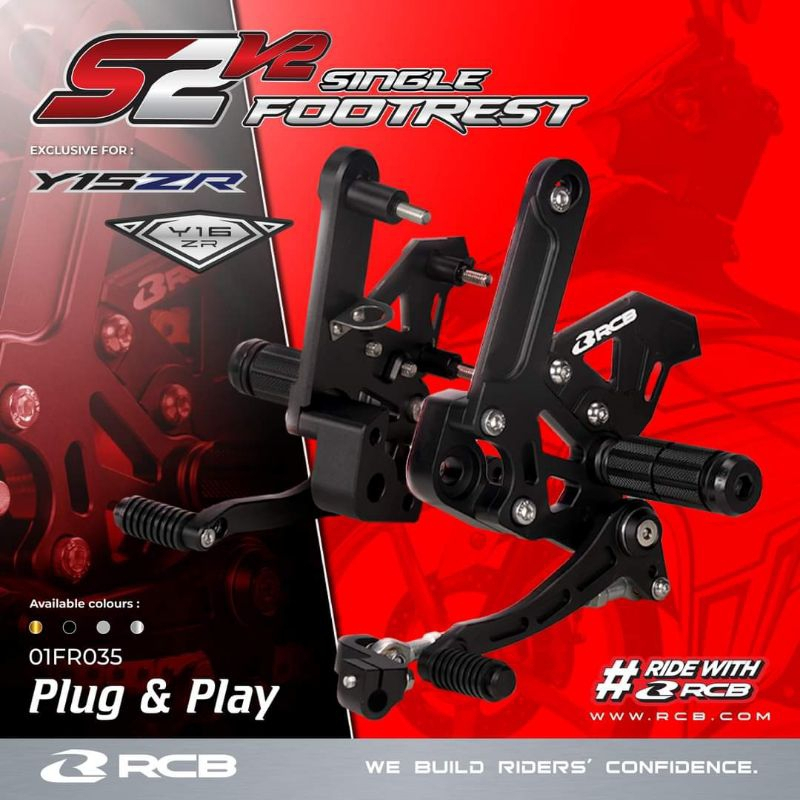 RCB Racing BOY S2 V2 RACING FOOTREST SET Y15 Y15ZR Y16 Front Single RCB ...