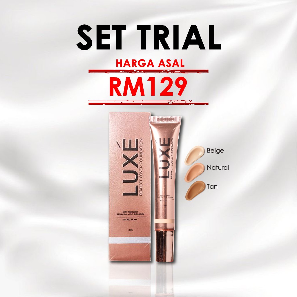 (Luxe Trial) 100% ORIGINAL LUXE FOUNDATION HQ,LUXE PERFECT COVER FOUNDATION, LUXE MAKE UP, SPF ...