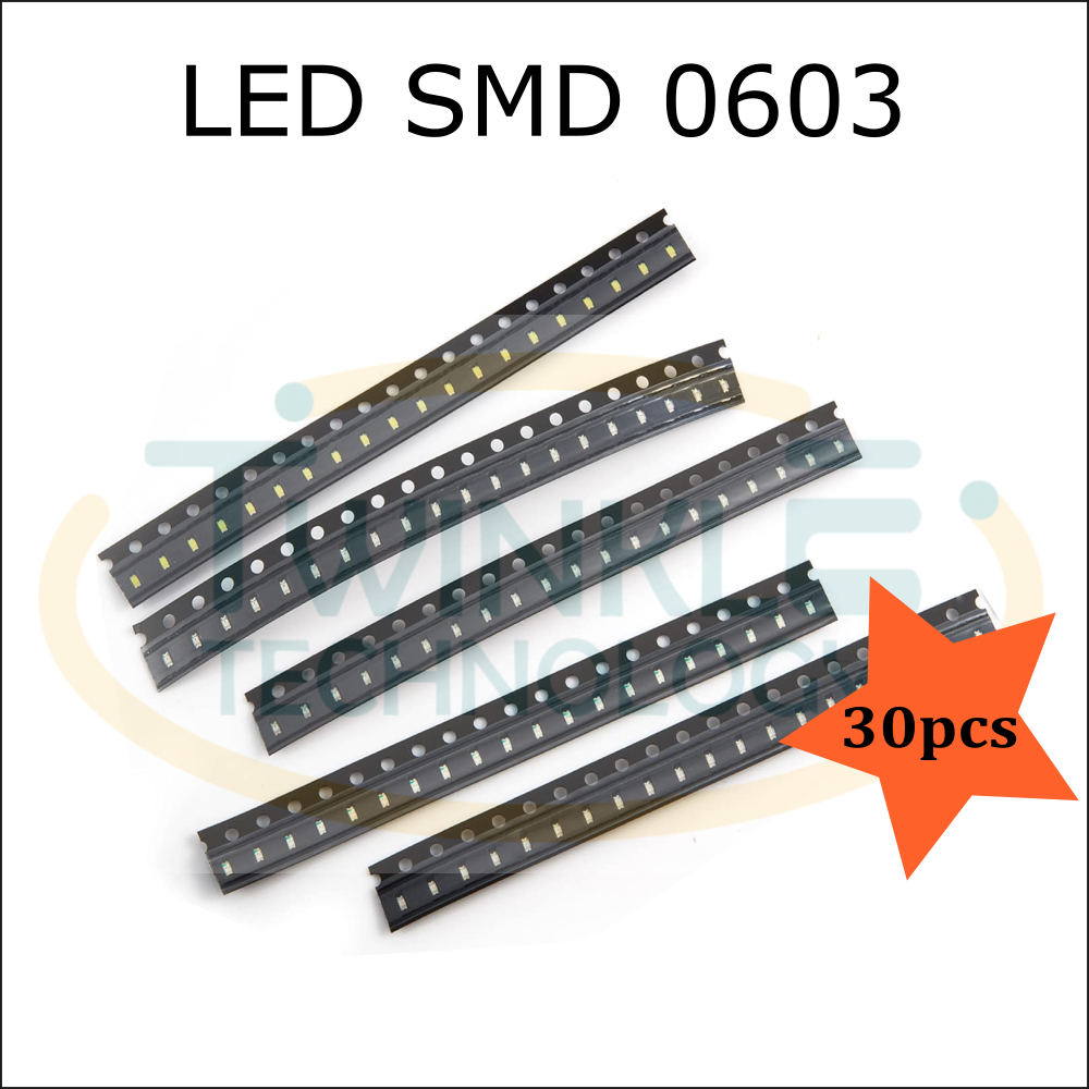 LED SMD 0603 LED Lamp Bead 20-25lm White/Yellow/Red/Blue/Orange Beads LED DC3.0-3.2V 1.6mm x 0 ...