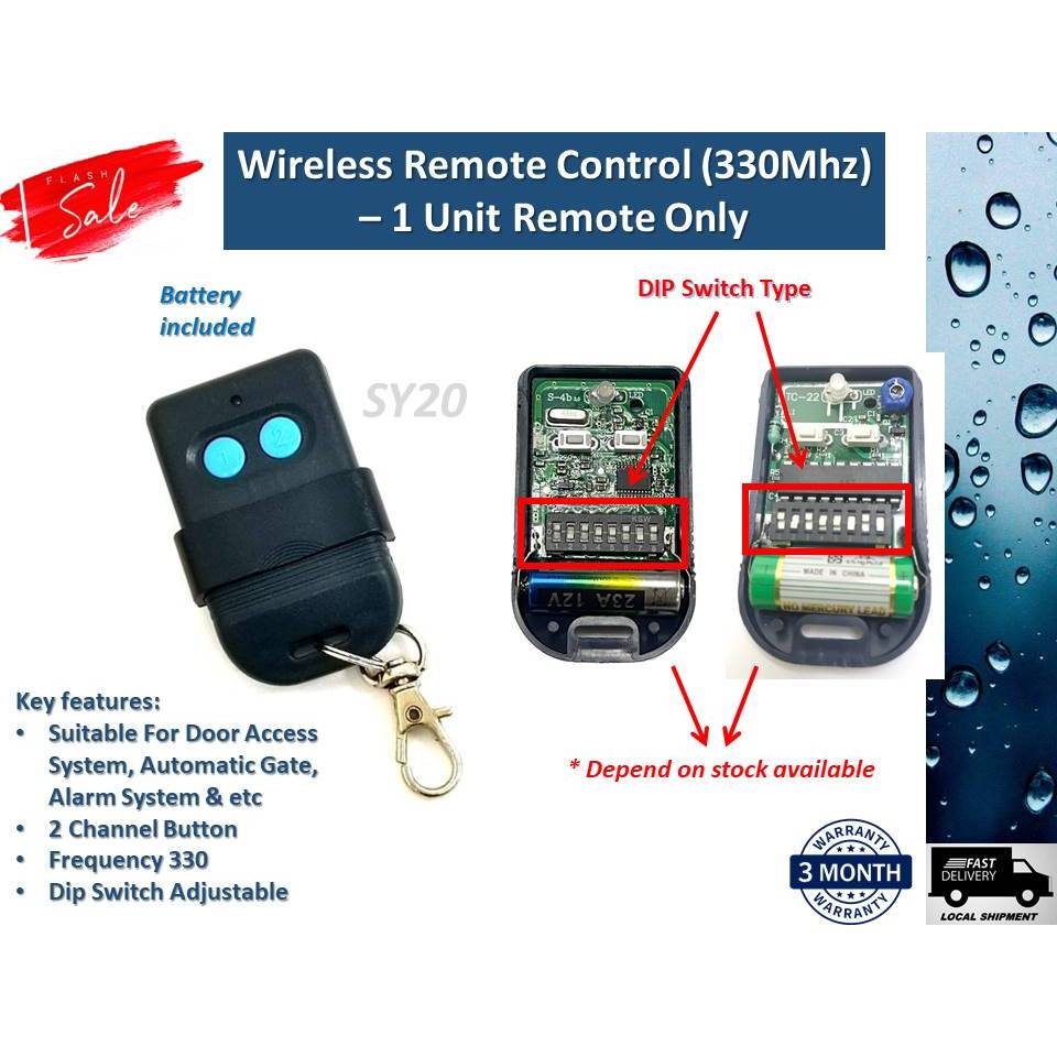 Autogate Door Wireless Remote Control 330Mhz DIP Switch Auto Gate ...