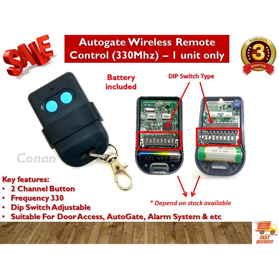 Autogate Door Wireless Remote Control 330Mhz DIP Switch Auto Gate ...