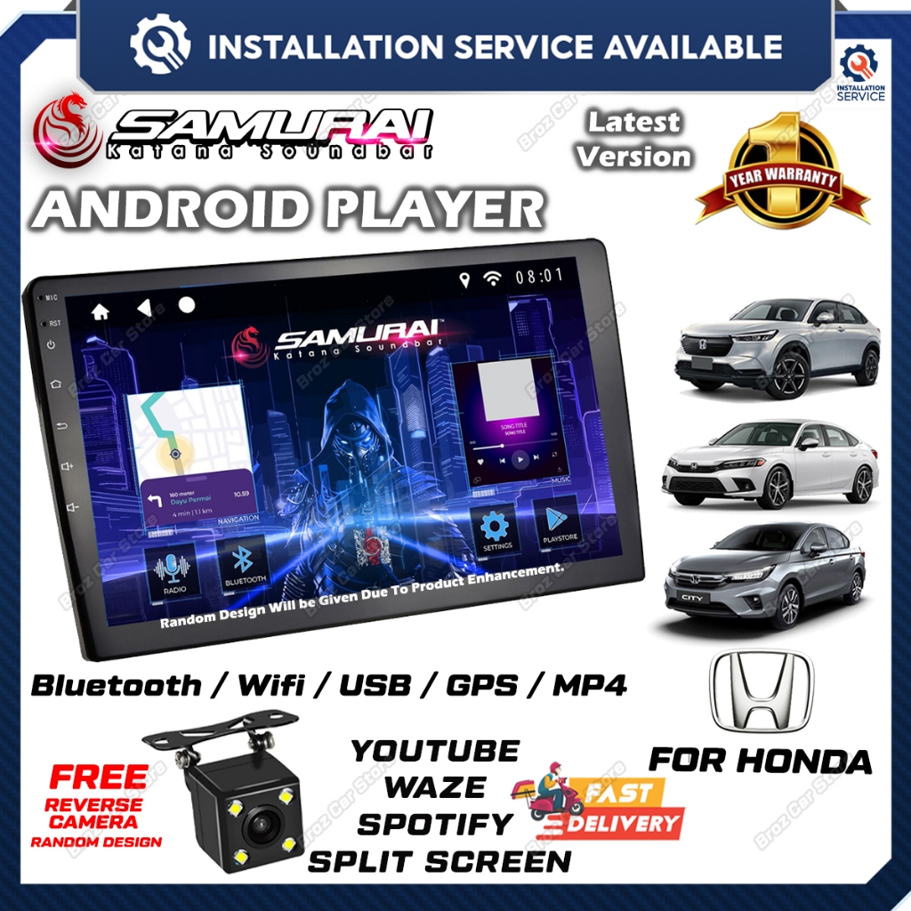 [HONDA] SAMURAI KATANA Android Player Kereta 9 10 inch 2+32 GB 4 Core ...