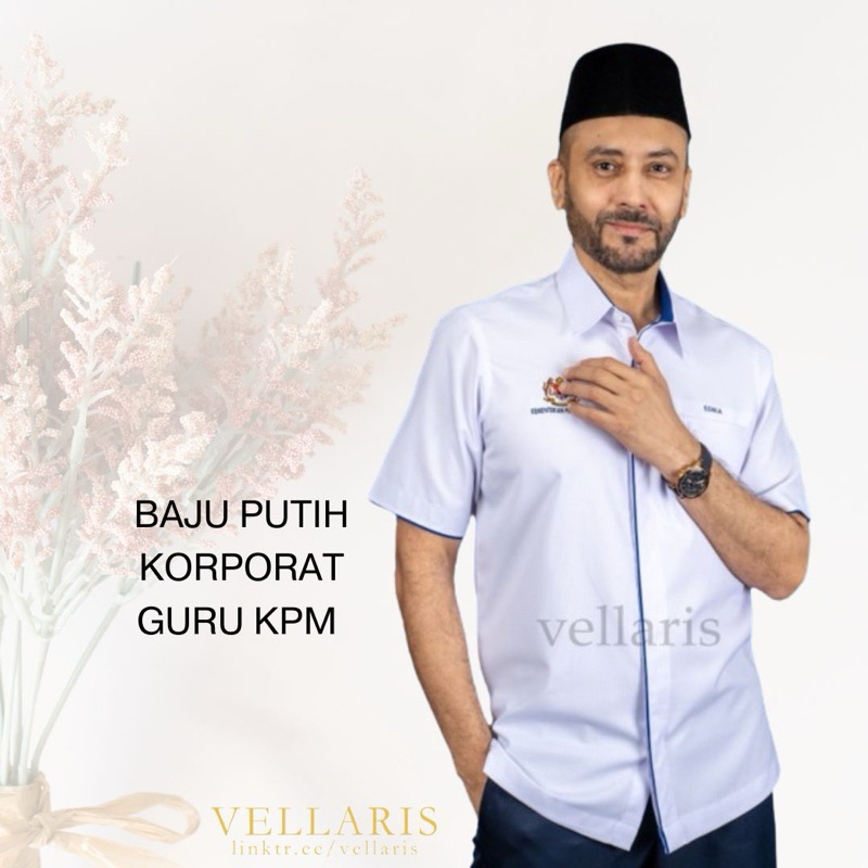 Readystock Baju Putih Korporat Guru KPM Free Sulam Nama+Logo | Shopee Malaysia